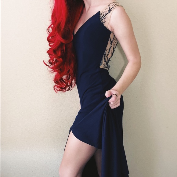 PromGirl | Dresses | Promgirl Navy Tree Branch Accent Dress | Poshmark